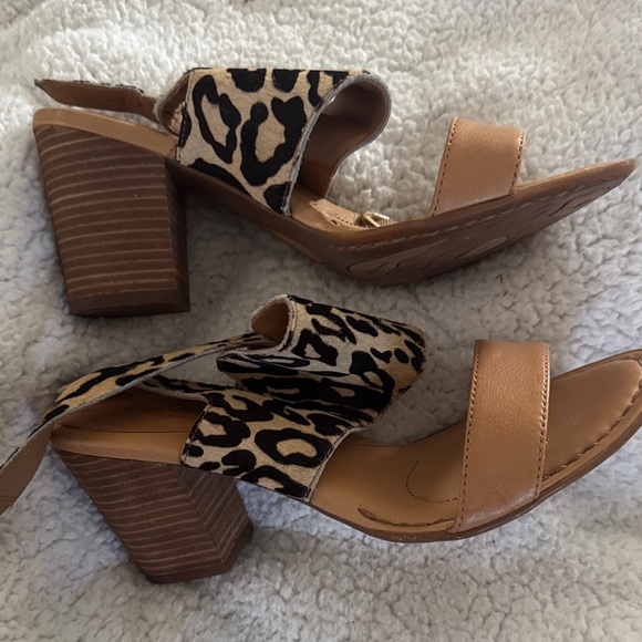 Born | Shoes | Born Leopard And Tan Heeled Sandals | Poshmark